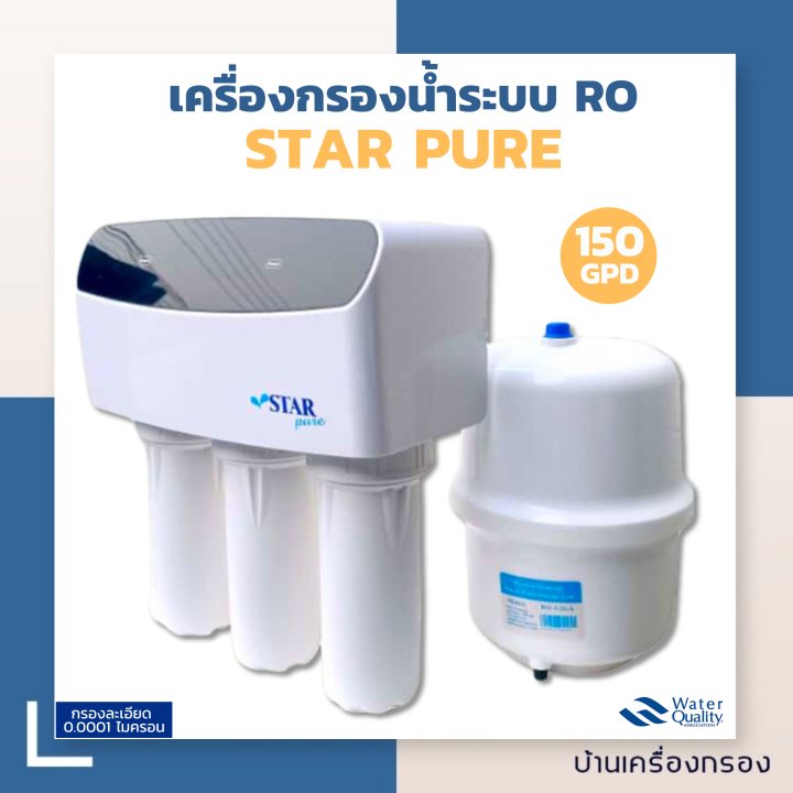 [บ้านเครื่องกรอง] เครื่องกรองน้ำดื่มระบบ RO STAR PURE 150 GPD กรอง ...