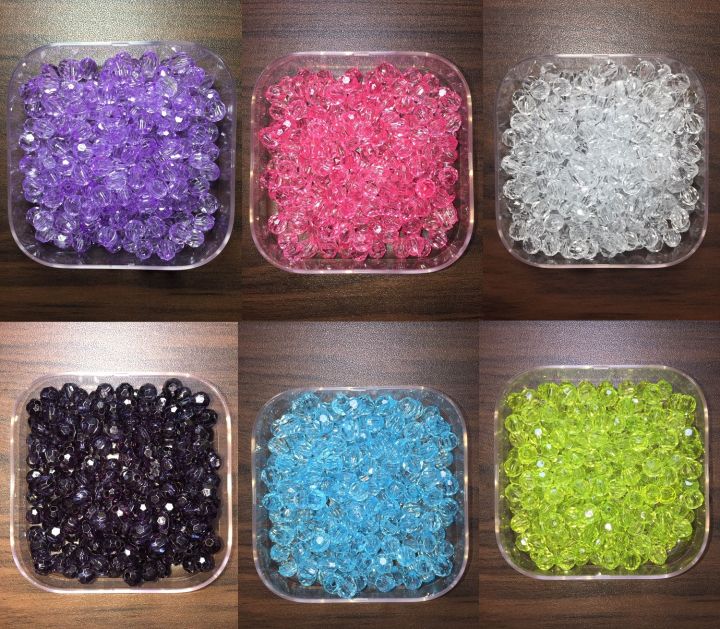 100 Pcs Round Beads 6mm Clear Faceted DIY Beads Art and Craft | Lazada PH