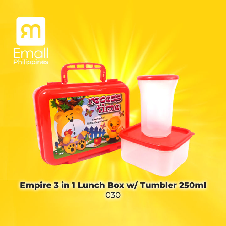 Emall Philippines 3 in 1 Lunch Box with Tumbler 250 ml 030 Empire ...