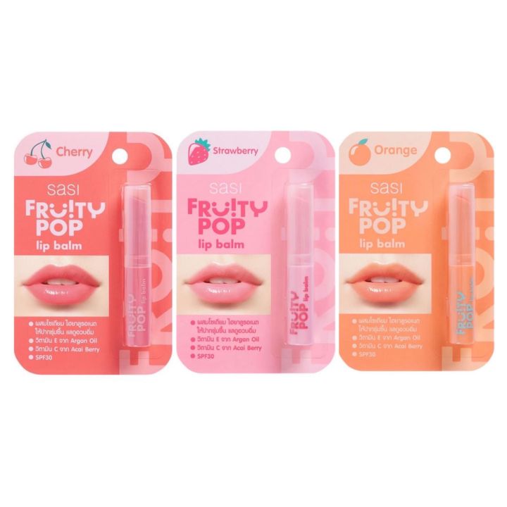 ลิปบาล์มศศิ Sasi Fruity Pop Lip Balm (มีให้เลือก3สี) | Lazada.co.th