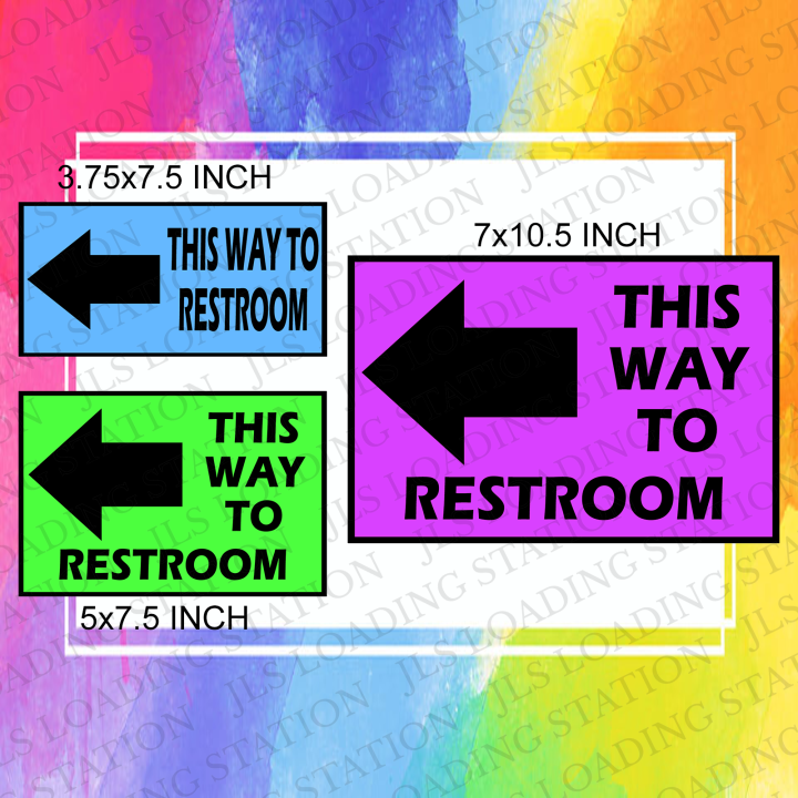THIS WAY TO RESTROOM L (LAMINATED/PVC) SIGNAGE | Lazada PH