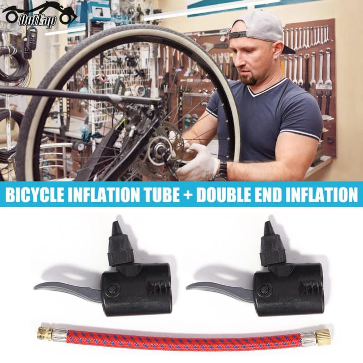 【New Arrival】MTB Bicycle Inflate Air Hose Dual Head Schrader Presta ...