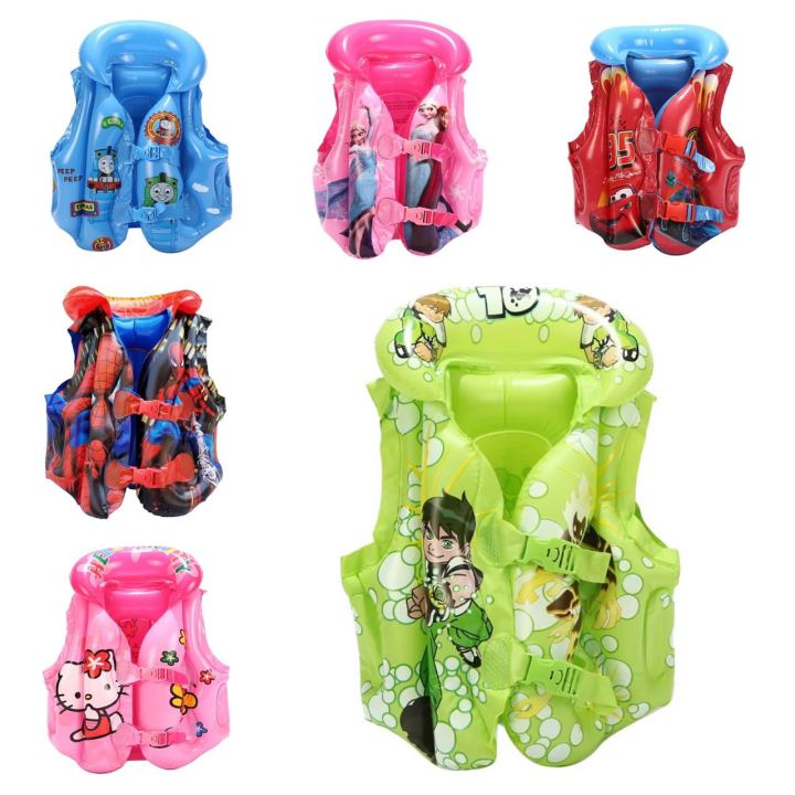 S/M/L Cartoons inflatable swimming vest life jacket for kids toddlers ...