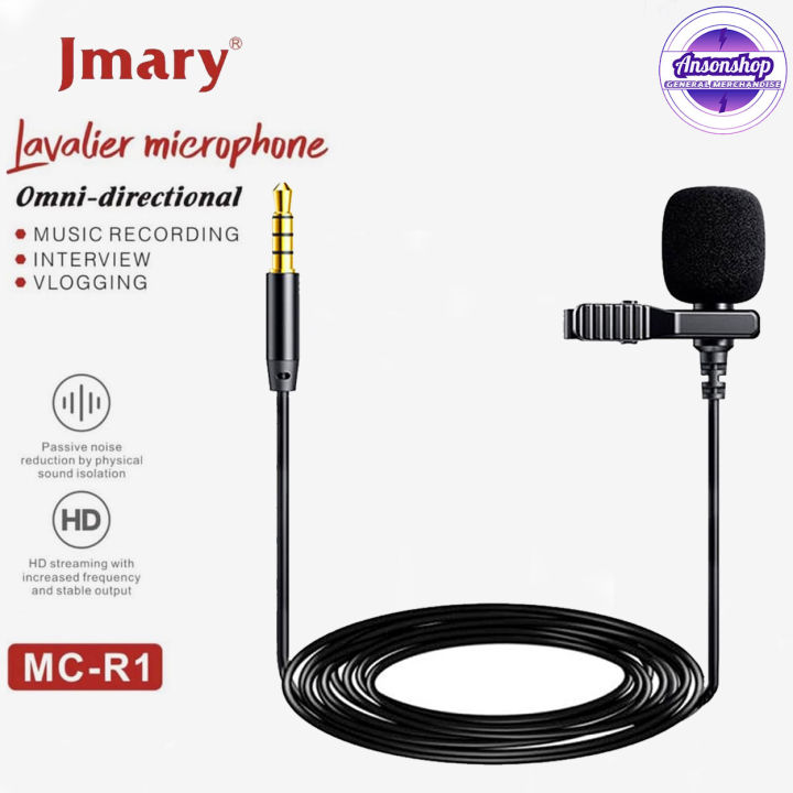 JMARY MC-R1 Professional Lavalier Lapel Microphone Omnidirectional ...