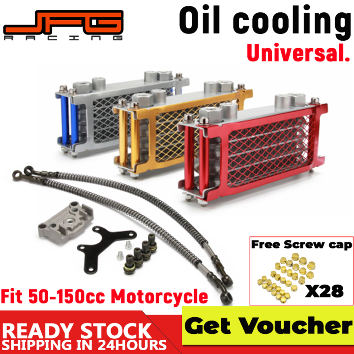 JFG Racing Blue Motorcycle Oil Cooling Cooler Radiator For 50CC - 250CC ...