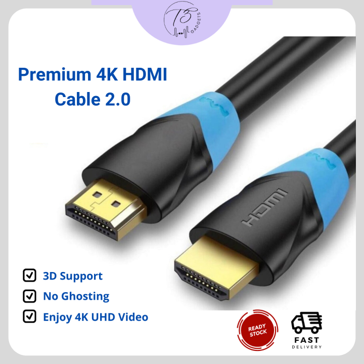 [Ready Stock] Kabel HDMI 4K Premium | HDMI 2.0 High-Speed Emas | Kabel ...
