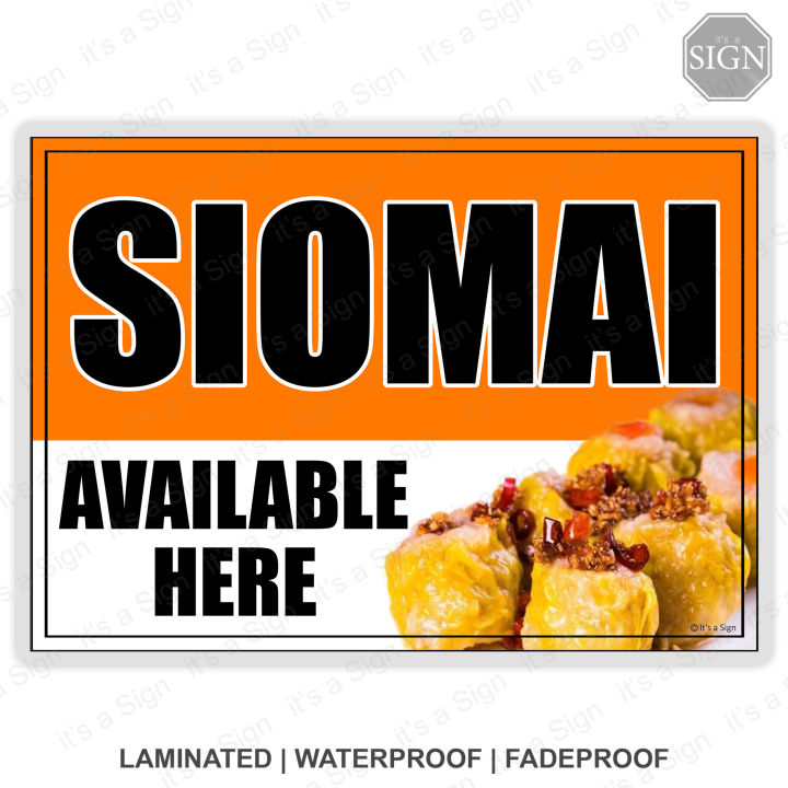 Siomai Sari Sari Store Sign - Laminated Signage Label - A4 / A3 Size ...