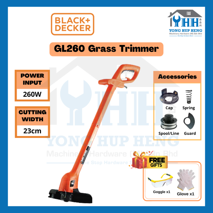 BLACK & DECKER GL260 Grass Trimmer 260W Mesin Pemotong Rumput FOC spool ...