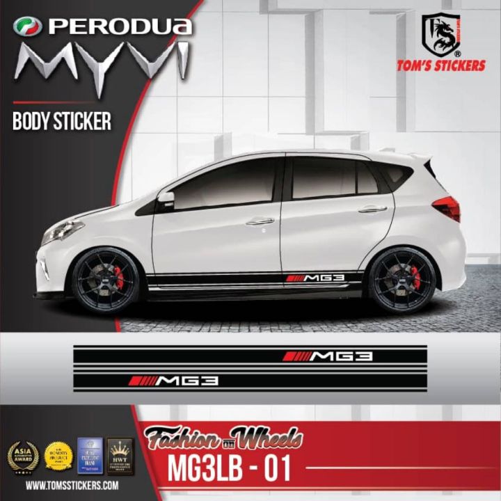 👍 PERODUA MYVI CAR BODY STICKERS SET MG3LB-01 | Lazada