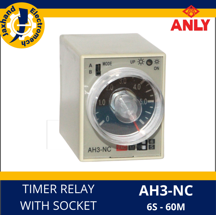 ANLY AH3-NC Timer Relay (220VAC, 6S~60M) with Socket | Lazada PH