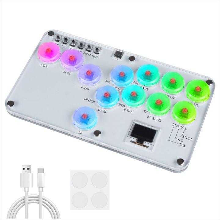 HitBox Fighting Stick Controller Colorful RGB Light Fighting Game ...