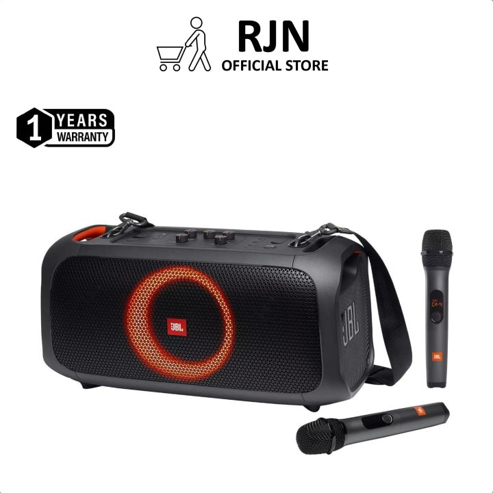 JBL PartyBox On the Go Portable party speaker with built-in lights and wireless mic and official ...
