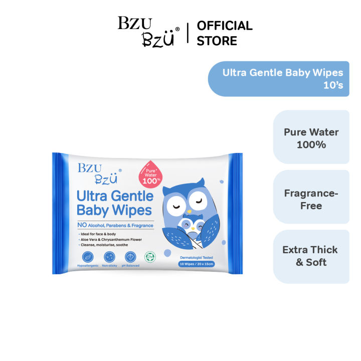 BZU BZU Ultra Gentle Fragrance Free Baby Wet Wipes 10s | Lazada Singapore
