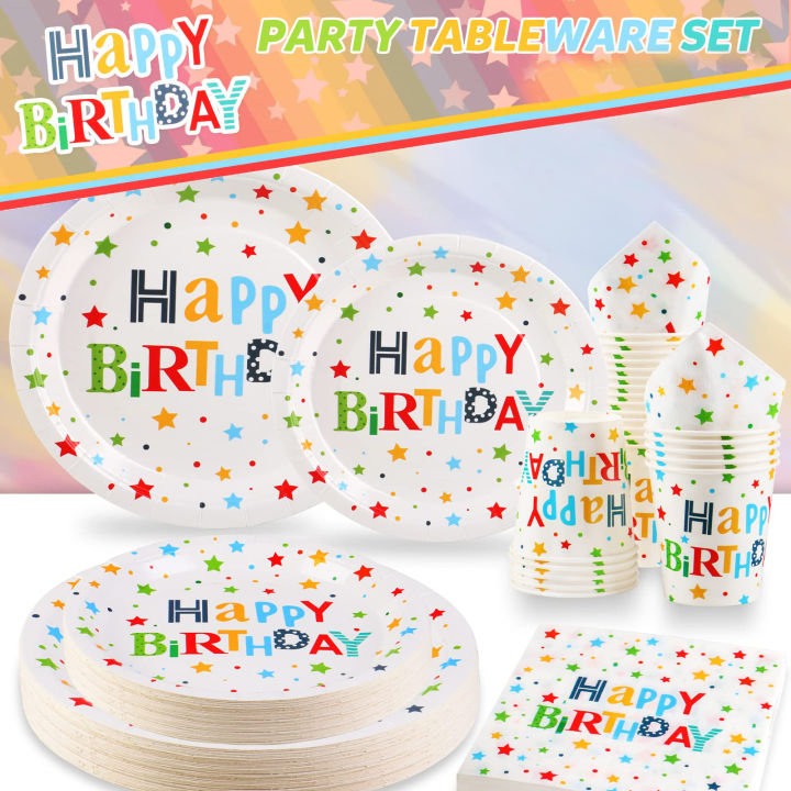 Paper Plates Disposable Party Tableware Set Disposable Thick Plates and ...
