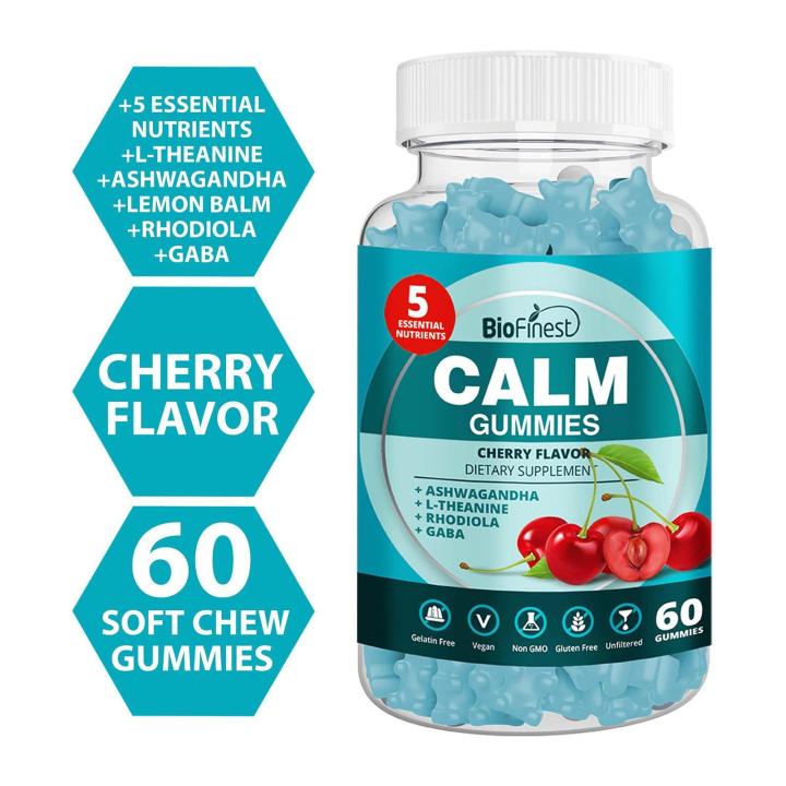 Biofinest Calm Gummy Supplement -L-Theanine Ashwagandha Relax Stress ...