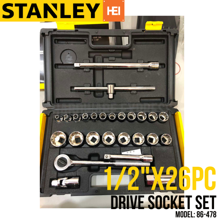 Stanley 26 Piece 1/2' Drive Socket Set (86-478) | Lazada PH