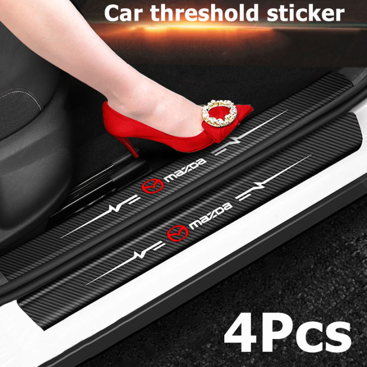 4PCS car door sill protective sticker rear boot sticker for Mazda6 MX-5 ...