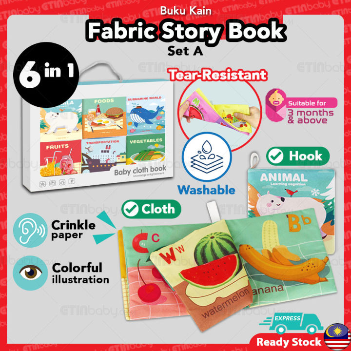 Baby Cloth Book Early Learning Kids Book 3D Fabric Story Book Baby ...