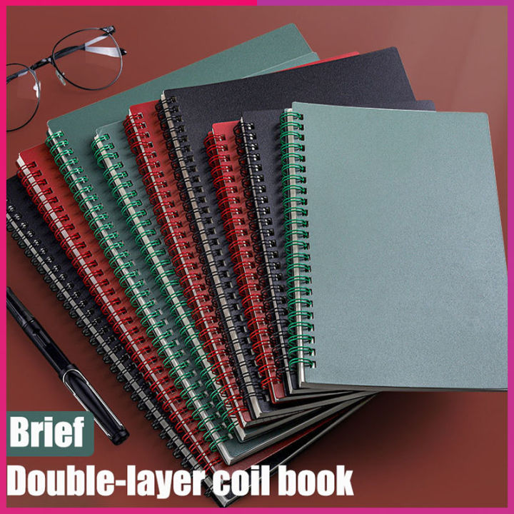 Retro A4 Coil Notebook Thickened B5 Grid Small Square Simple College ...