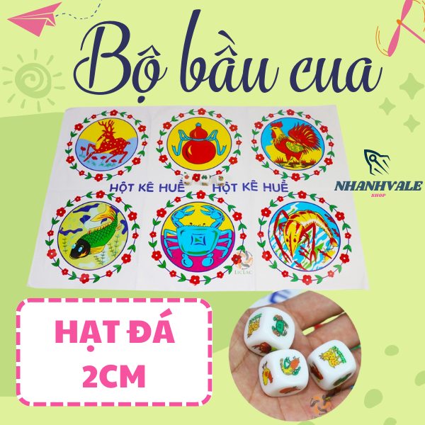 Bộ Bầu Cua Tôm Cá HỘT BẰNG ĐÁ 20MM CAO CẤP | Lazada.vn