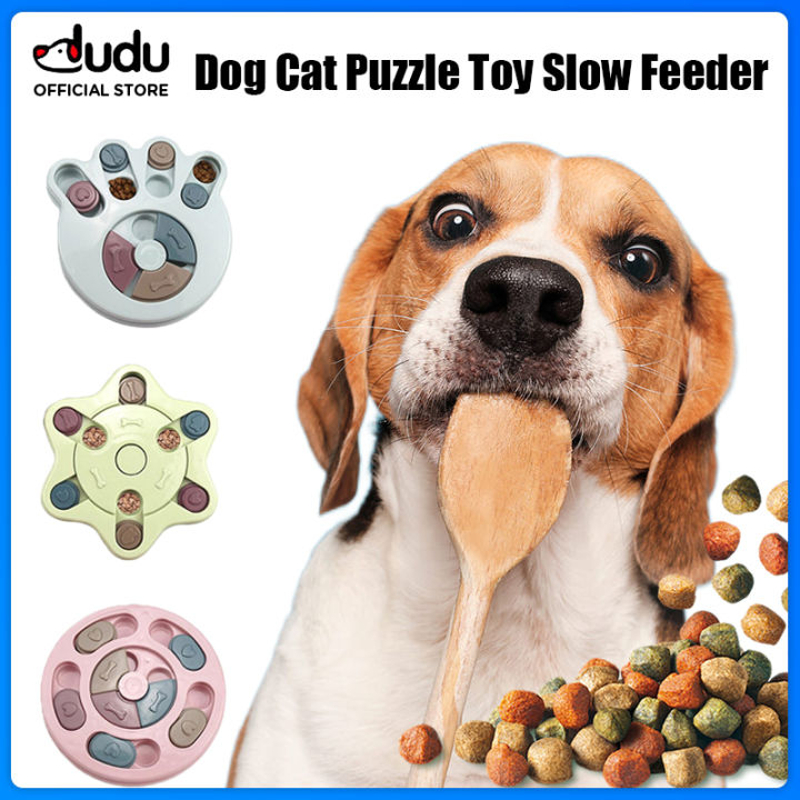 DUDU Pet Dog Puzzle Toys Slow Feeder Increase IQ Interactive Turntable ...