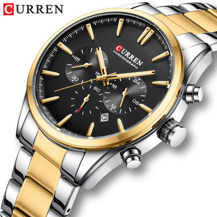 CURREN Men Watch Luxury Japan Quartz Watch For Men Big Dail Stainless ...