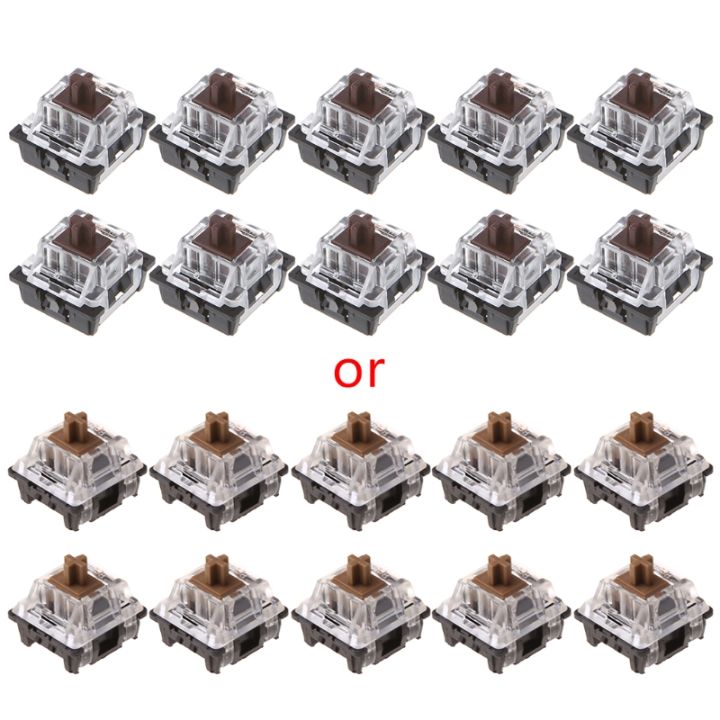 10Pcs 3 Pin KeyCaps Brown Mechanical Keyboard Switch for Cherry MX ...