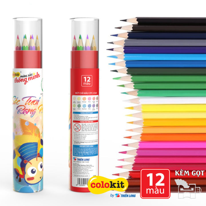 Bút chì màu chuyên nghiệp dạng cốc 12/24/36 màu Thiên Long Colokit ...