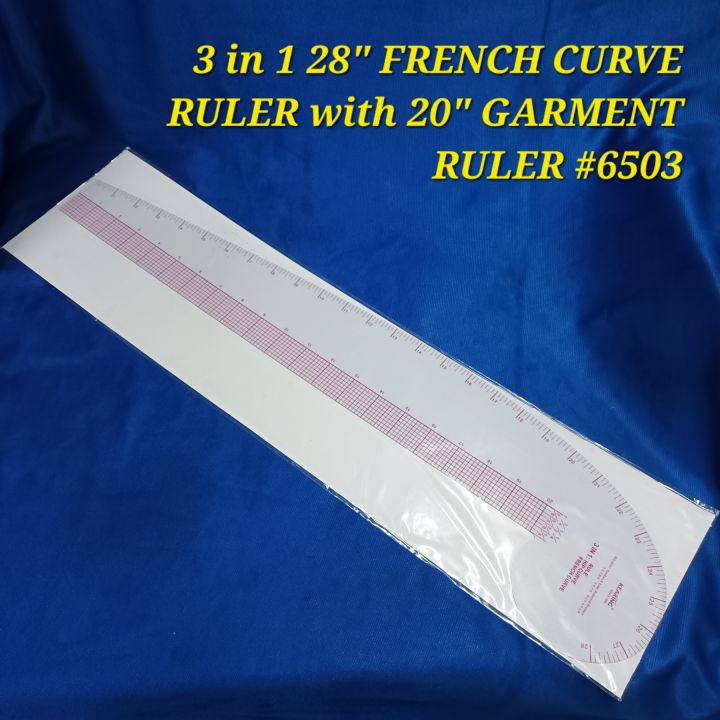 #6503 3-in-1 French Curve, 20" Grid, & 28'' Hip Curve Ruler ...