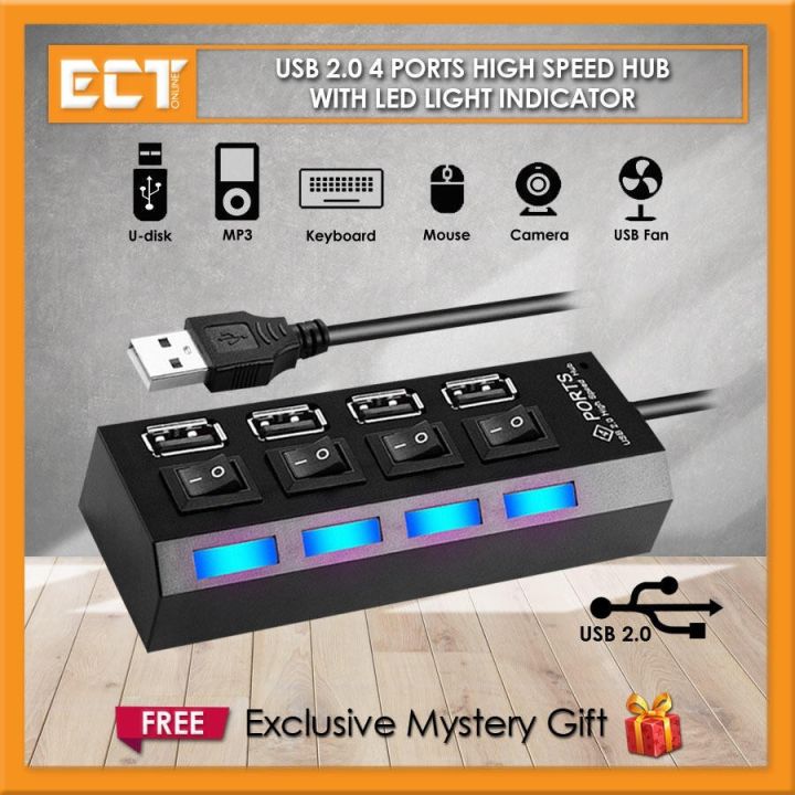 USB 2.0 High Speed 4 Ports / 7 Ports Data Transfer USB Hub with LED ...