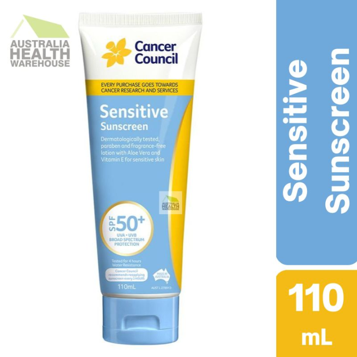 [Expiry: 05/2027] Cancer Council Sensitive Sunscreen SPF 50+ Tube 110mL ...