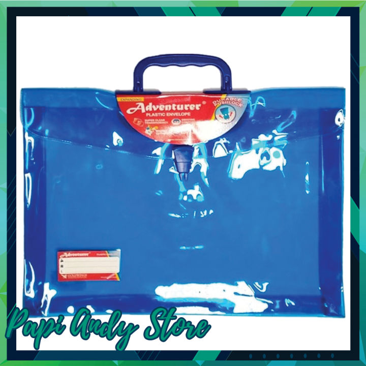 ADVENTURER EXPANDING BLUE PLASTIC ENVELOPE WITH HANDLE LONG | Lazada PH