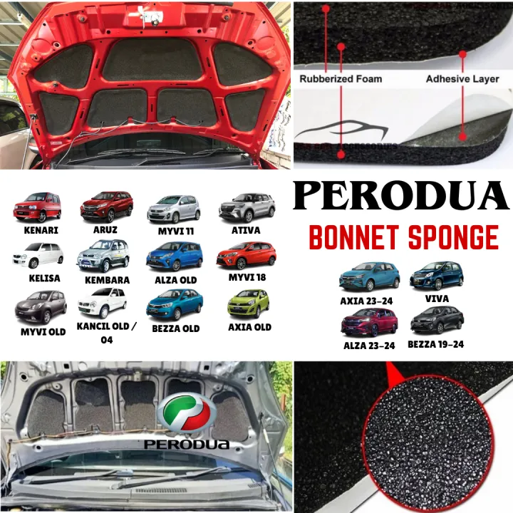 P2 Perodua Bonnet Cover Sponge Mat Soundproof carfit span bonet sponge ...