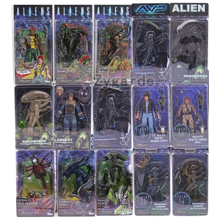 NECA Aliens Warrior Grid Xenomorph Alien Ellen Ripley Cameron Bishop ...