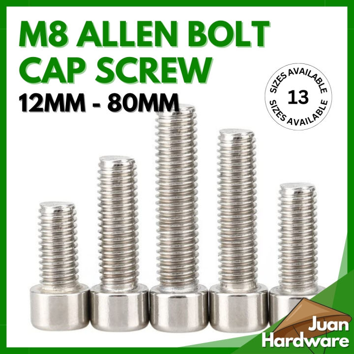 M8 Allen Bolt Stainless Steel 8MM Socket Cap Screw / Bolts and Nuts ...