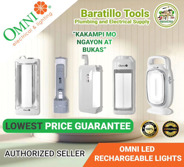 OMNI Rechargeable Emergency Lights AEL-010, RFL- 9128, AEL-100, AEL-200 & AEL-T30 | Lazada PH
