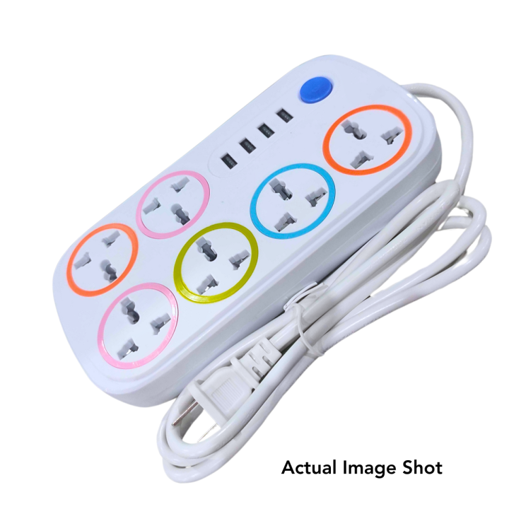 HomeMakers Universal Extension Cord w USB Port Power Strip Electrical ...