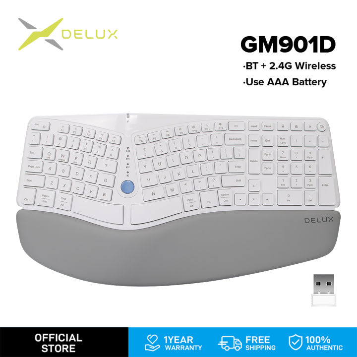 Delux GM901D Bluetooth Keyboard Wireless Keyboard for PC Laptop ...