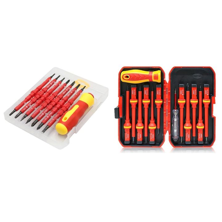 【RlGIYH】1000V VDE Insulated Screwdriver Set Magnetic Slotted Bits for ...