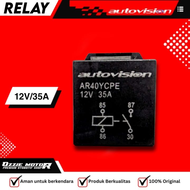 AUTOVISION RELAY 12V 35A 4 KAKI AR40YCPE AUTORELAY RELAY LAMPU KLAKSON ...