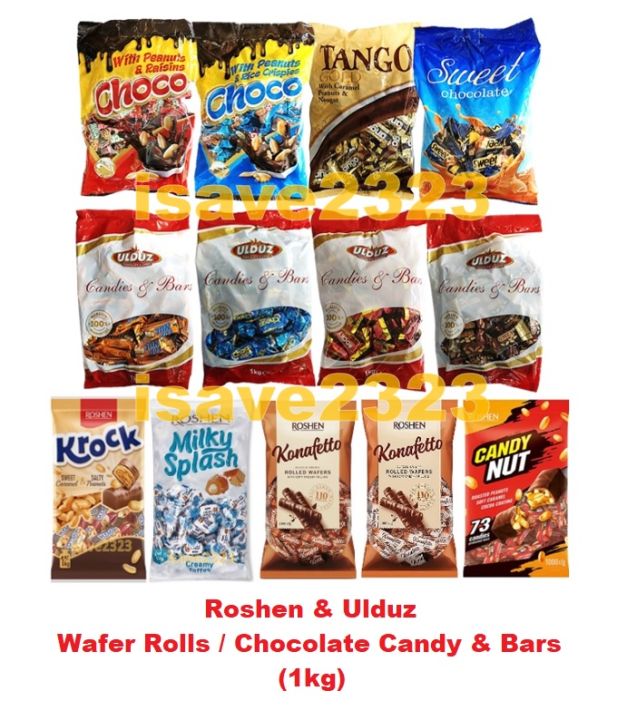 Roshen & Ulduz Wafer Rolls / Chocolate Candy & Bars (1kg) - 13 Flavours ...