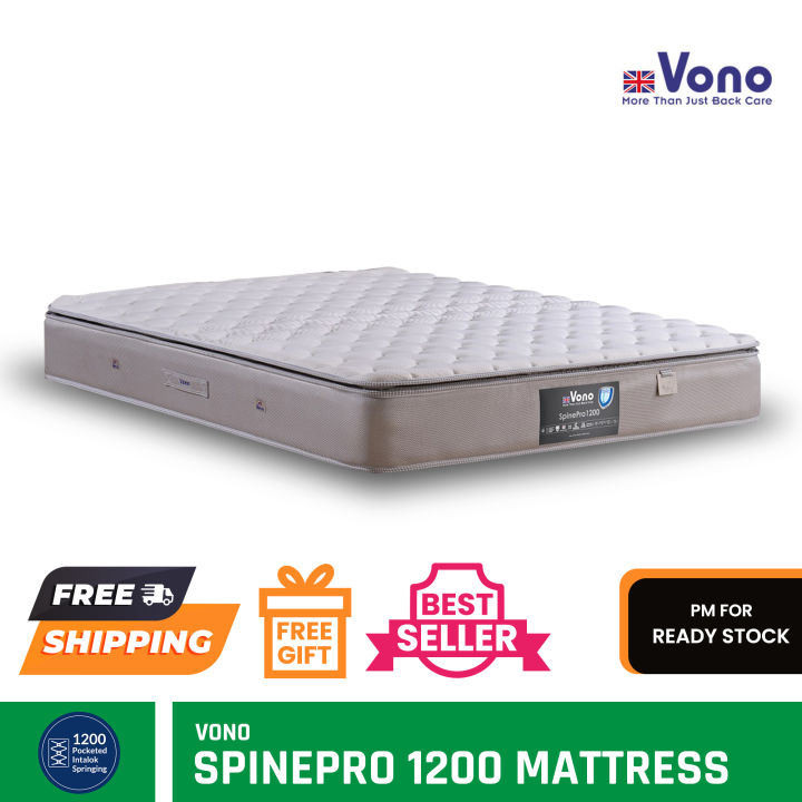 Vono SPINEPRO 1200 & 1200 PLUS Mattress, 11.5in Pocketed Intalok Spring ...