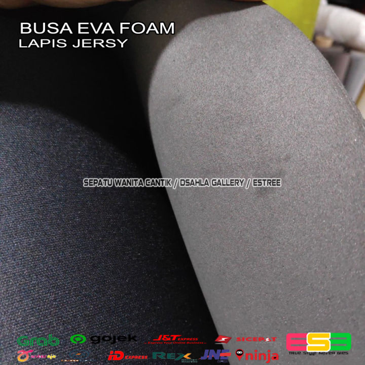 Busa Eva Foam Lapis Kain Jersy 2 mm Busa Teri harga Permeter - Hitam ...
