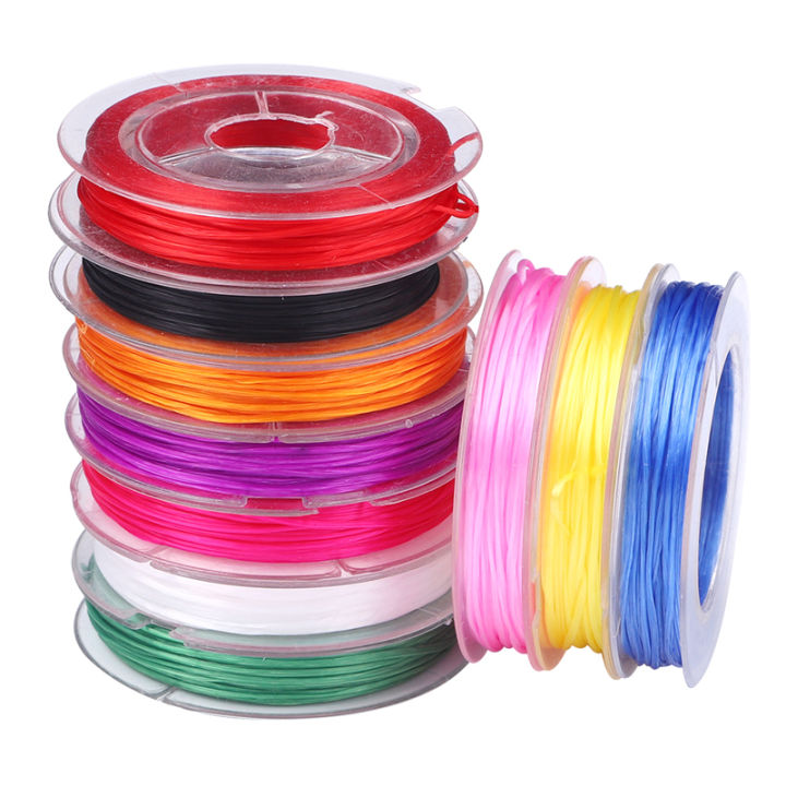 5-10 Rolls Multicolor Plastic Crystal DIY Beading Stretch Cord Colorful ...