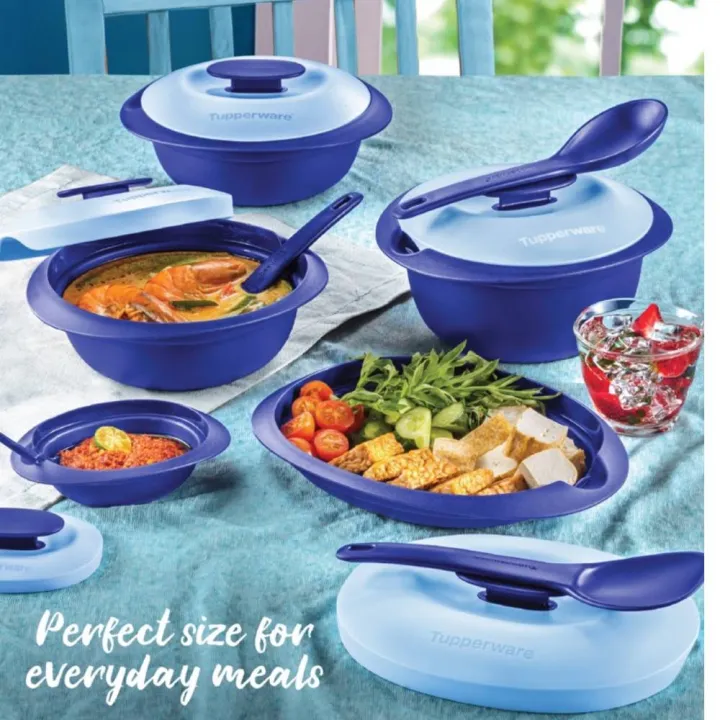 Tupperware Royale Blue Petit Serveware Set | Lazada