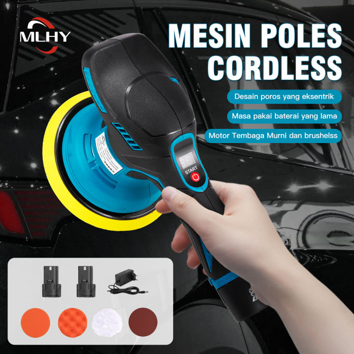 MLHY Cordless Mesin Poles 12V Polisher Machine 6" Multifungsi ...
