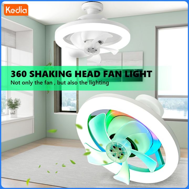 [Low Price] LED Multifunctional Fan Light E27 Socket Ceiling Fan With ...