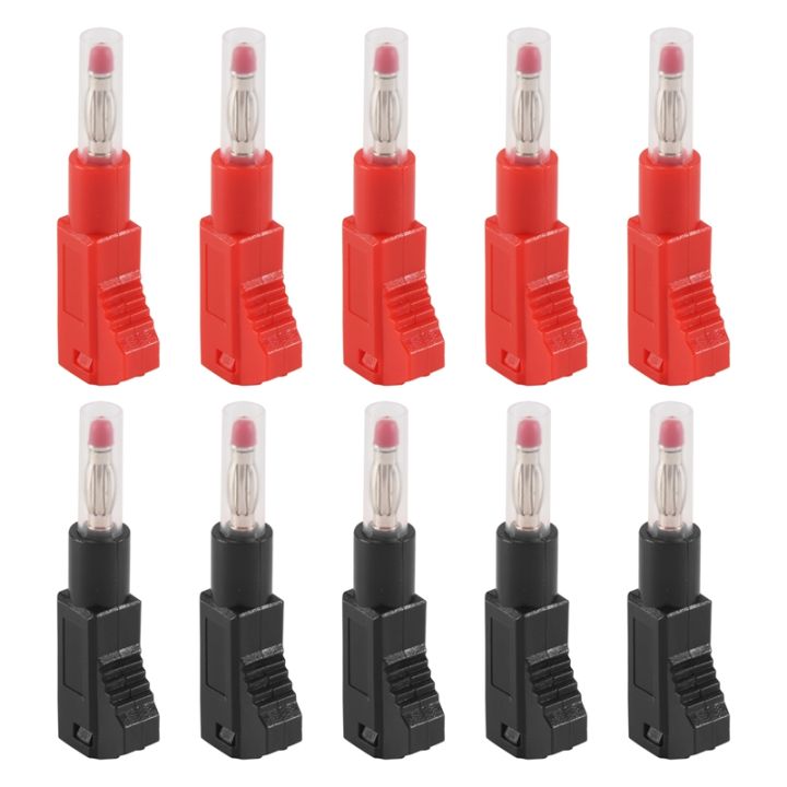 10 Sets Retractable Sheath 4Mm Banana Plug Connectors Stackable Wire ...
