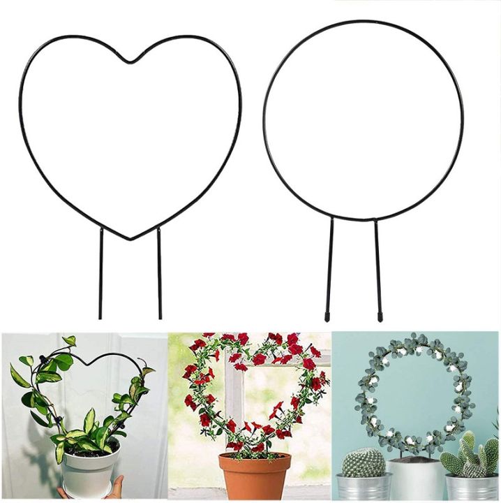 Polocat Plant Trellis Support Frame Love Heart-Shaped Round Vine ...