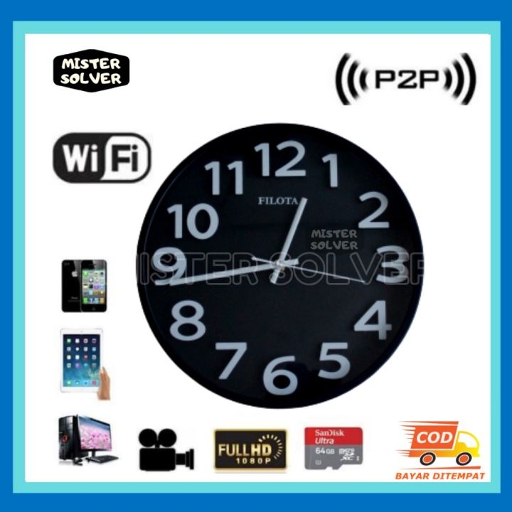SPY CAMERA HIDDEN CAM WALL CLOCK CAMERA IP SUPPORT IOS/ANDROID HD SPY ...